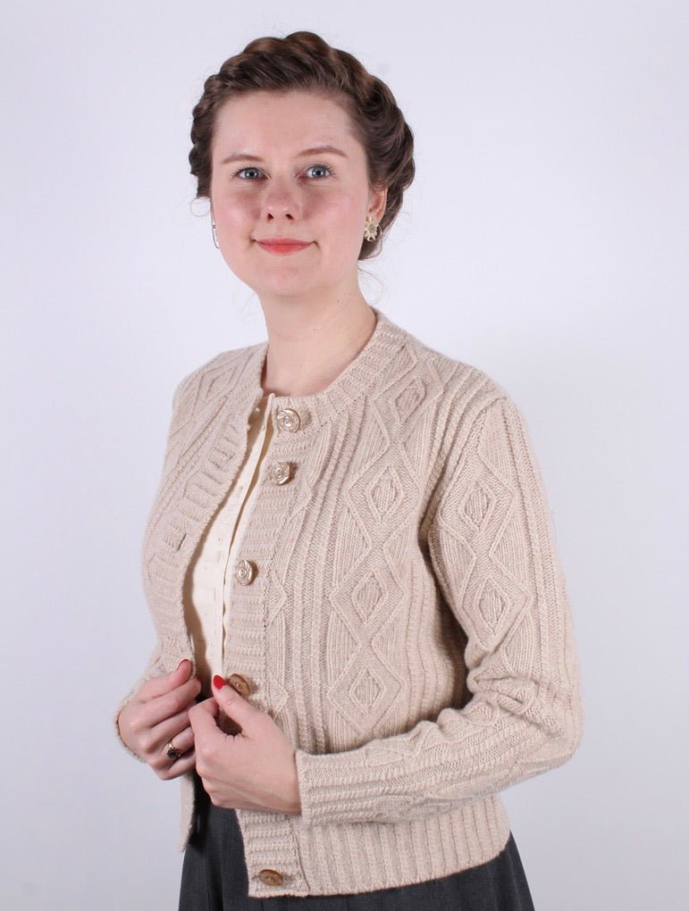 1940s vintage style cardigan - Cream - Ingrid – memery