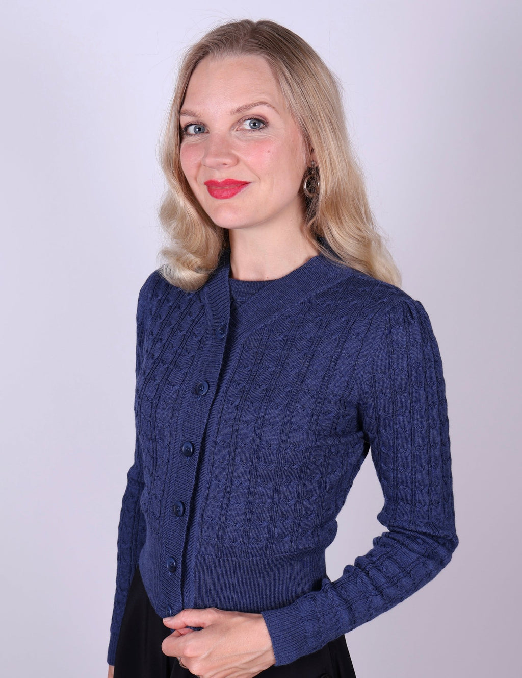 1940s style Cardigan - Blue - Joanne – memery