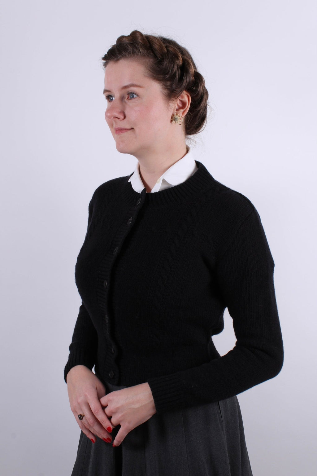 1940s vintage style cardigan - Black - Vera – memery