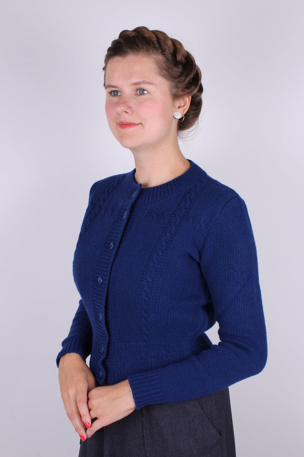 1940s vintage style cardigan - Blue - Vera – memery