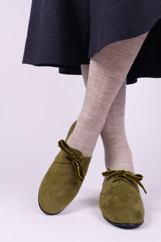 Red 40s vintage style shoe - suede shoes | memery
