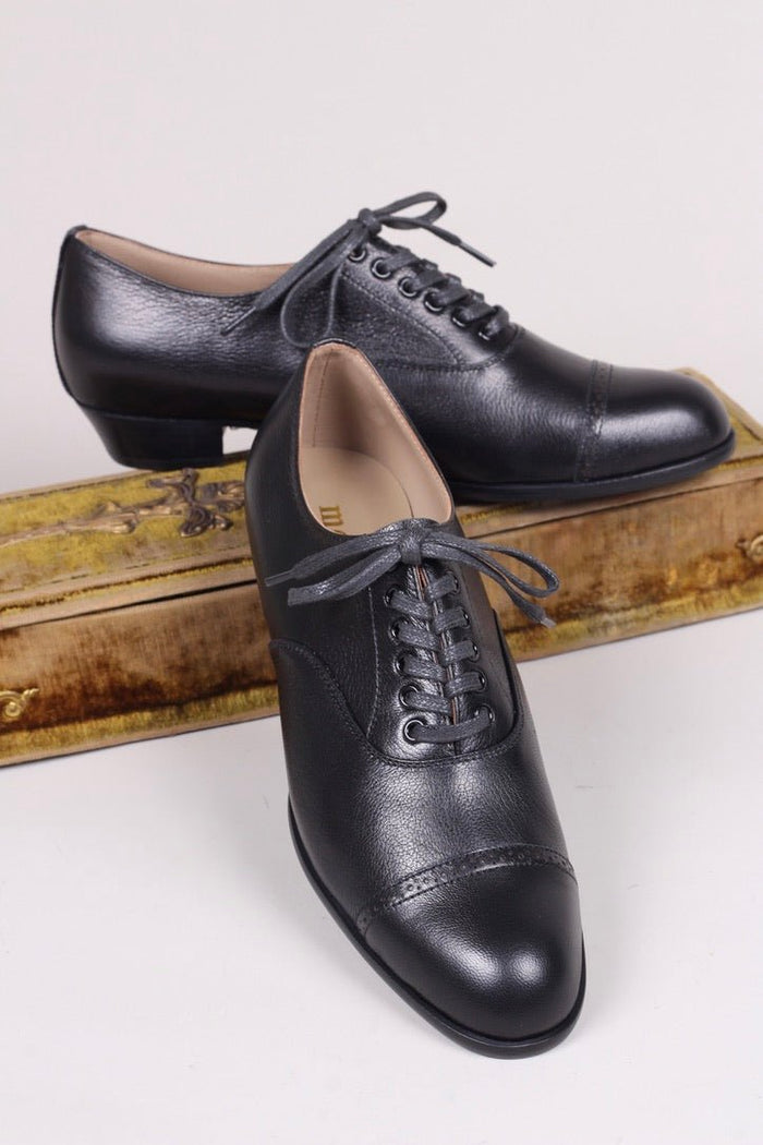 1900-1920s Edwardian style Oxford shoe - Black - Florence – memery
