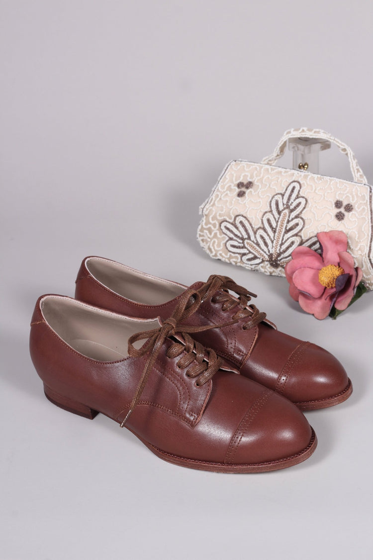 30s black vintage walking shoes with leather – memery